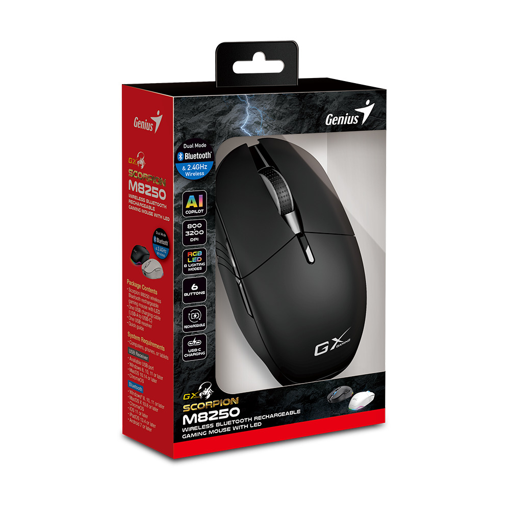 Mouse Gaming Genius GX Scorpion M8250 RGB Inalambrico 2.4Ghz ...